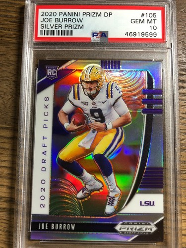 🔥 2020 PANINI PRIZM Joe Burrow #105 SILVER refractor ROOKIE RC PSA 10 ...