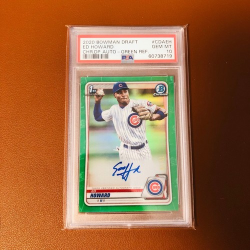ED HOWARD 2020 BOWMAN DRAFT BASEBALL CHROME PROSPECT GREEN AUTO #/99 ...