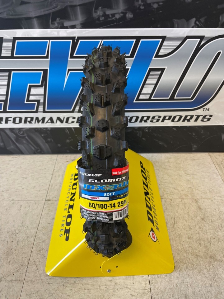DUNLOP GEOMAX MX14 80/100-12 41M REAR + MX34 60/100-14 29M FRONT (SET ...