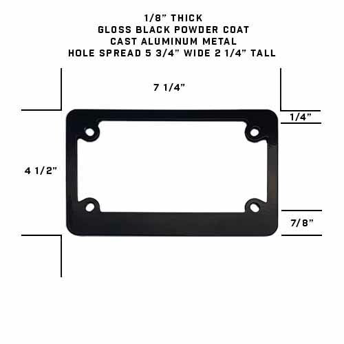 Black Motorcycle License Plate Frame + 4 Knurled Bolt Kit | Fire ...