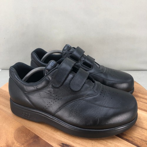 SAS VTO Black Leather Comfort Shoes Men 10.5 W3 Extra Wide Double Strap ...