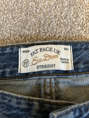 Fat Face Mens Blue Denim Jeans Straight 30 Waist Long Leg zip Fly | eBay UK