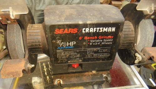 VINTAGE SEARS CRAFTSMAN BENCH GRINDER 6" WHEELS (1/3 HP, MODEL:257 ...