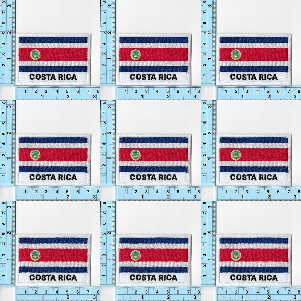 Lot SET Of 9 COSTA RICA Iron on Patches Embroidered Flag Country ...