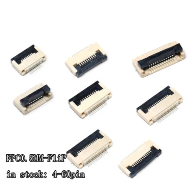 10Pcs 4 5 6 7 8 10 12-60Pin Pitch 0.5mm Under Clamshell Socket FFC FPC ...