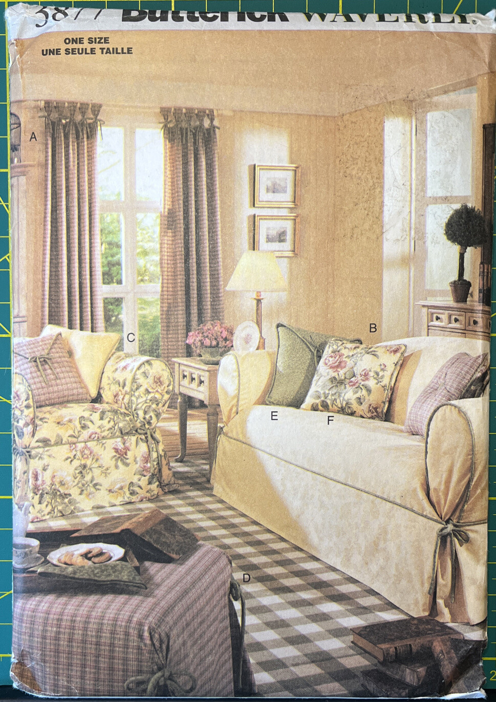 3877 Butterick One-Size Waverly Drapes Slipcovers Pillows Sewing ...