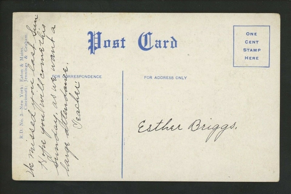 Rally Day Vintage postcard Sunday School Advertising children flag ...