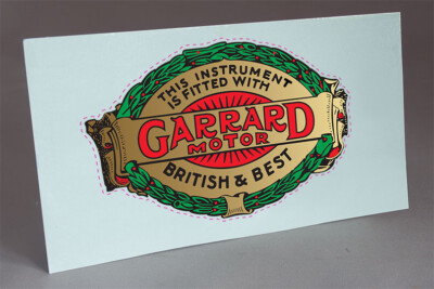 PRE CUT GARRARD MOTOR WATER SLIDE DECAL VINTAGE LOGO FOR TURNTABLE ...