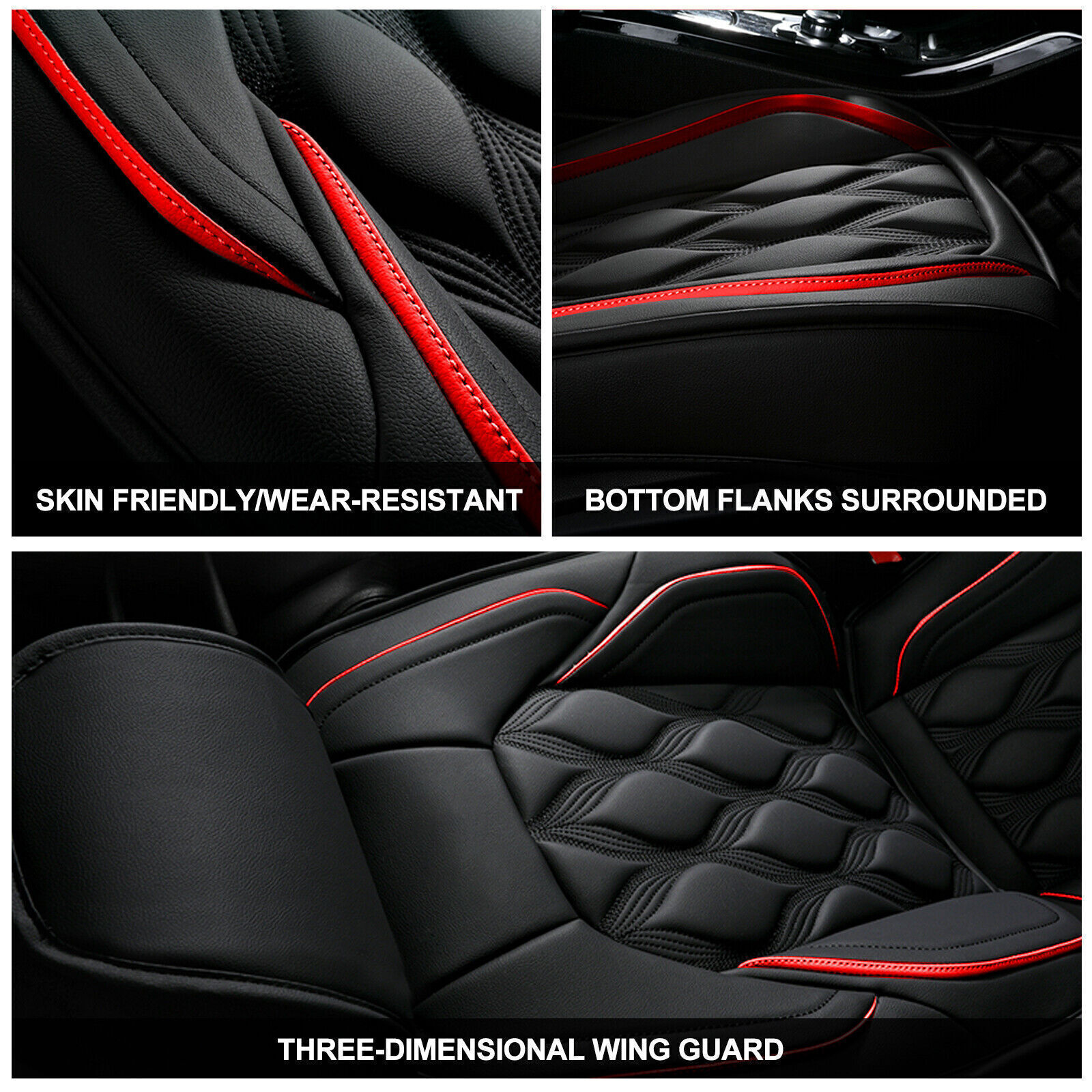 Car 2-Seat Cover Front Leather For Chevy Colorado 2015-2024 Crew Cab ...