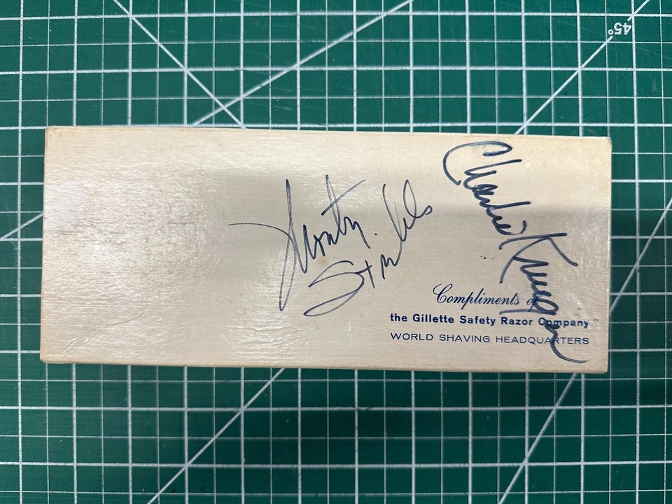 1960s GILLETTE GROOMING KIT Charlie Krueger & Monty Stickles JSA 49ers ...