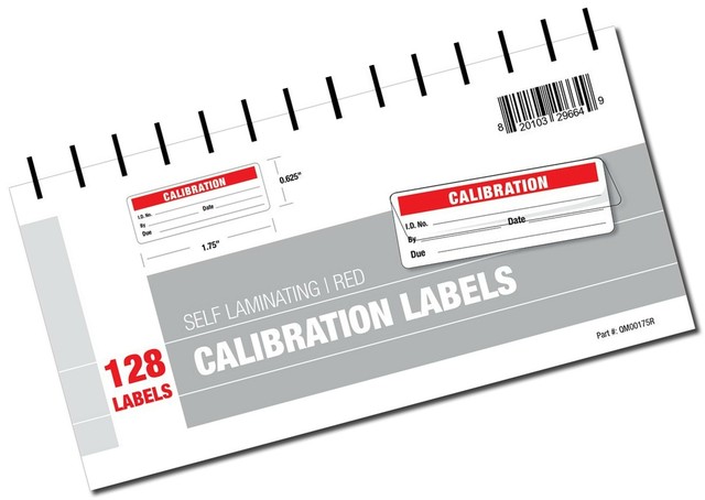 Calibration Labels - Self Laminating with Spiral Bound Cover (Red) Red ...