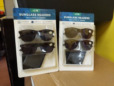 Eyewear 2 pack men's Invisible Seam Bifocal black Sunglasses Readers +1 ...