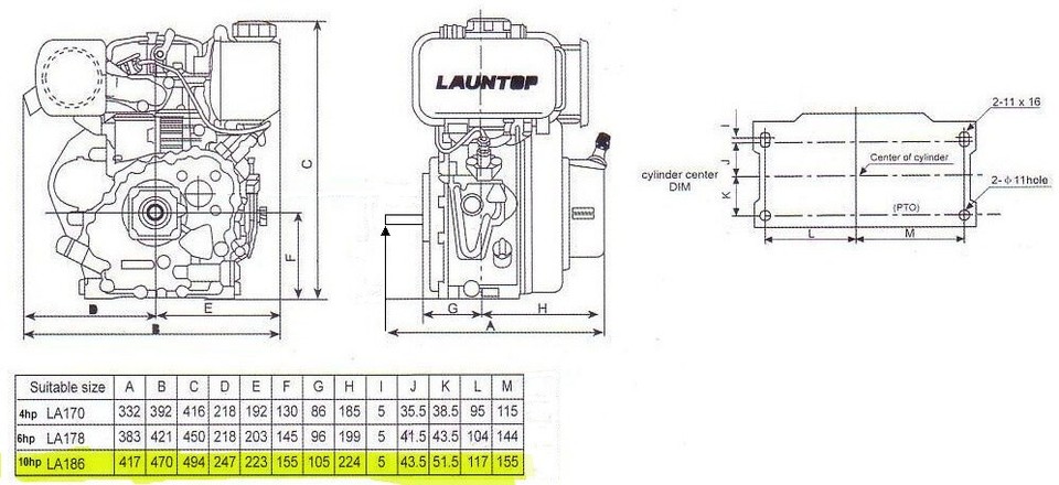 L100 REPLACEMENT ENGINE DIESEL 10HP YANMAR L100AE 1" SHAFT ELECTRIC ...