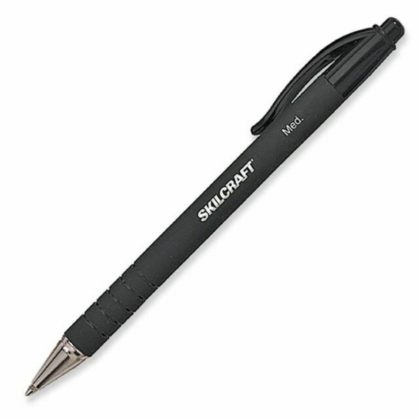 SKILCRAFT Ballpoint Pens Refillable Grip Medium Point Black Ink 3687771 ...
