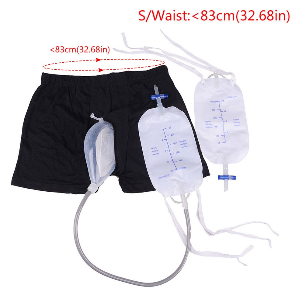 Male Elder Urinal Leg Bag Incontinence Pants Pee Catheter Holder Urine ...