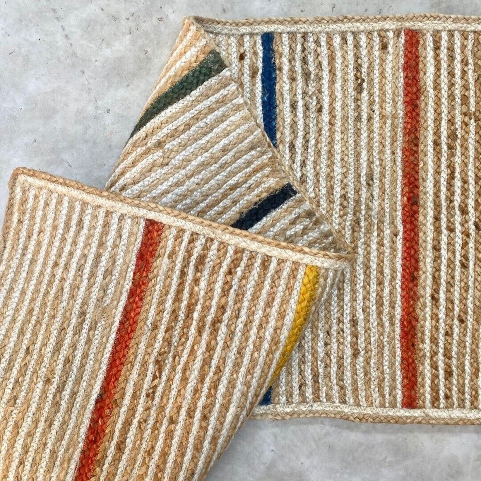 Rug Runner jute cotton latest design rustic look Area carpet for living ...