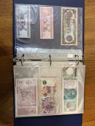 World Paper Money Album 200 notes - ALL UNIQUE, NO Duplicates from 63 ...