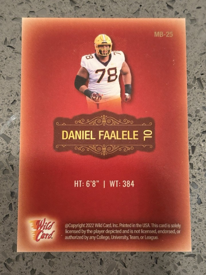 2022 Wild Card Matte Daniel Faalele #MB-25 FOOTBALL Minnesota Red | eBay