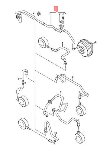 Genuine VW Touareg 7P5 7P6 Vacuum Pipe With Non-Return Valve ...