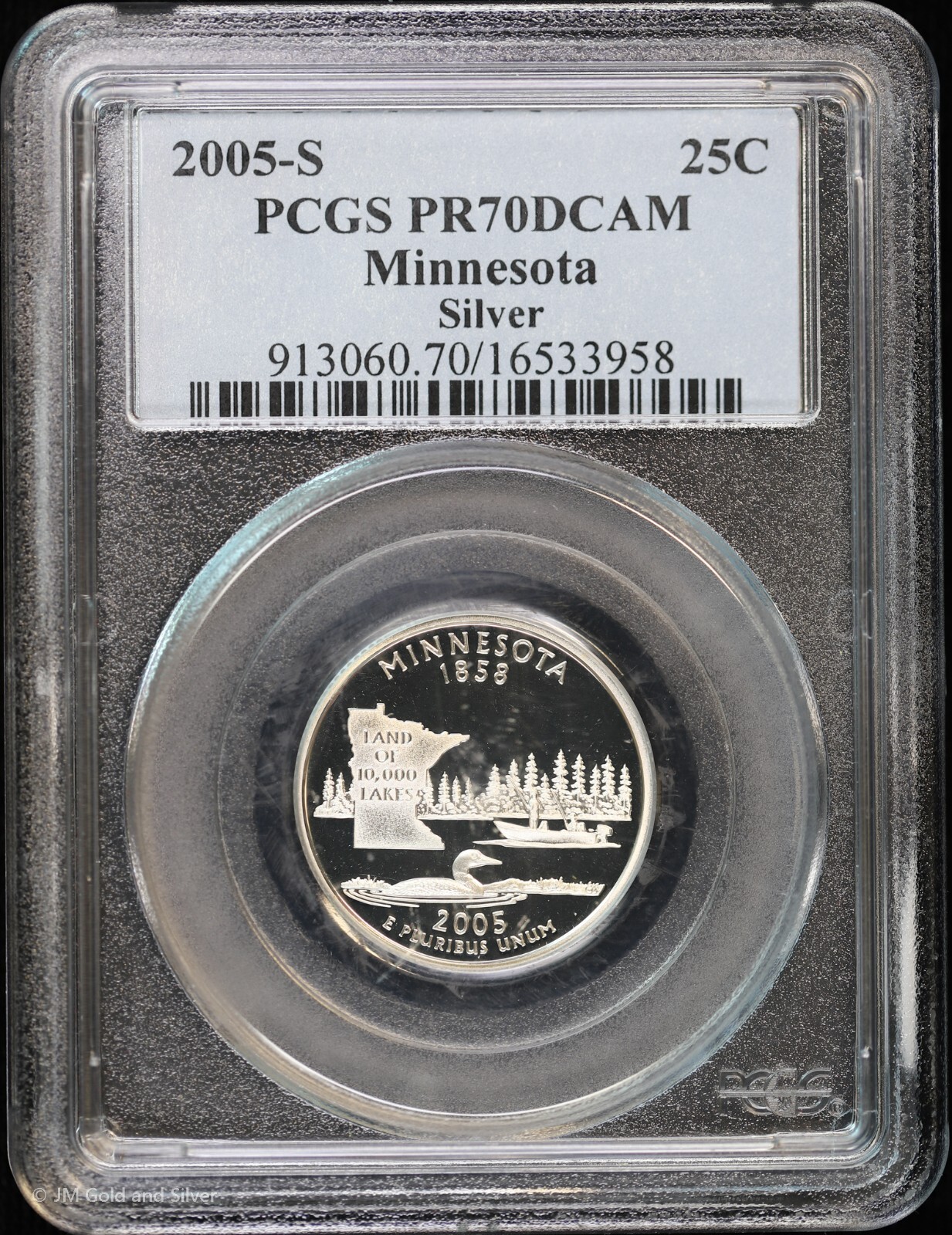 2005-S 25c Silver Proof Minnesota MN State Quarter PCGS PR 70 DCAM PF ...
