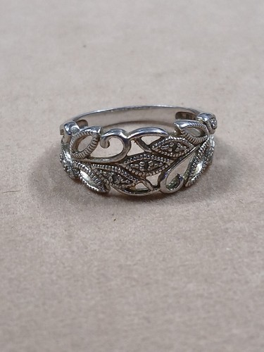 "RJ" GRAZIANO - 3 diamond Sterling Silver SCROLL FILIGREE VINE/LEAF ...