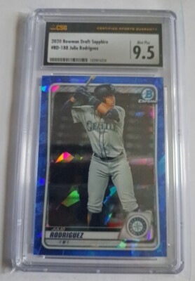 2019 Bowman Draft Sapphire Julio Rodriguez No. BD-188 CSG 9.5 MINT PLUS ...