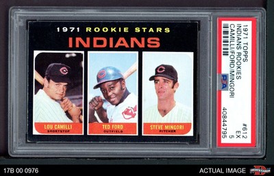 1971 Topps #612 Steve Mingori / Lou Camilli / Ted Ford Indians RCs RC ...