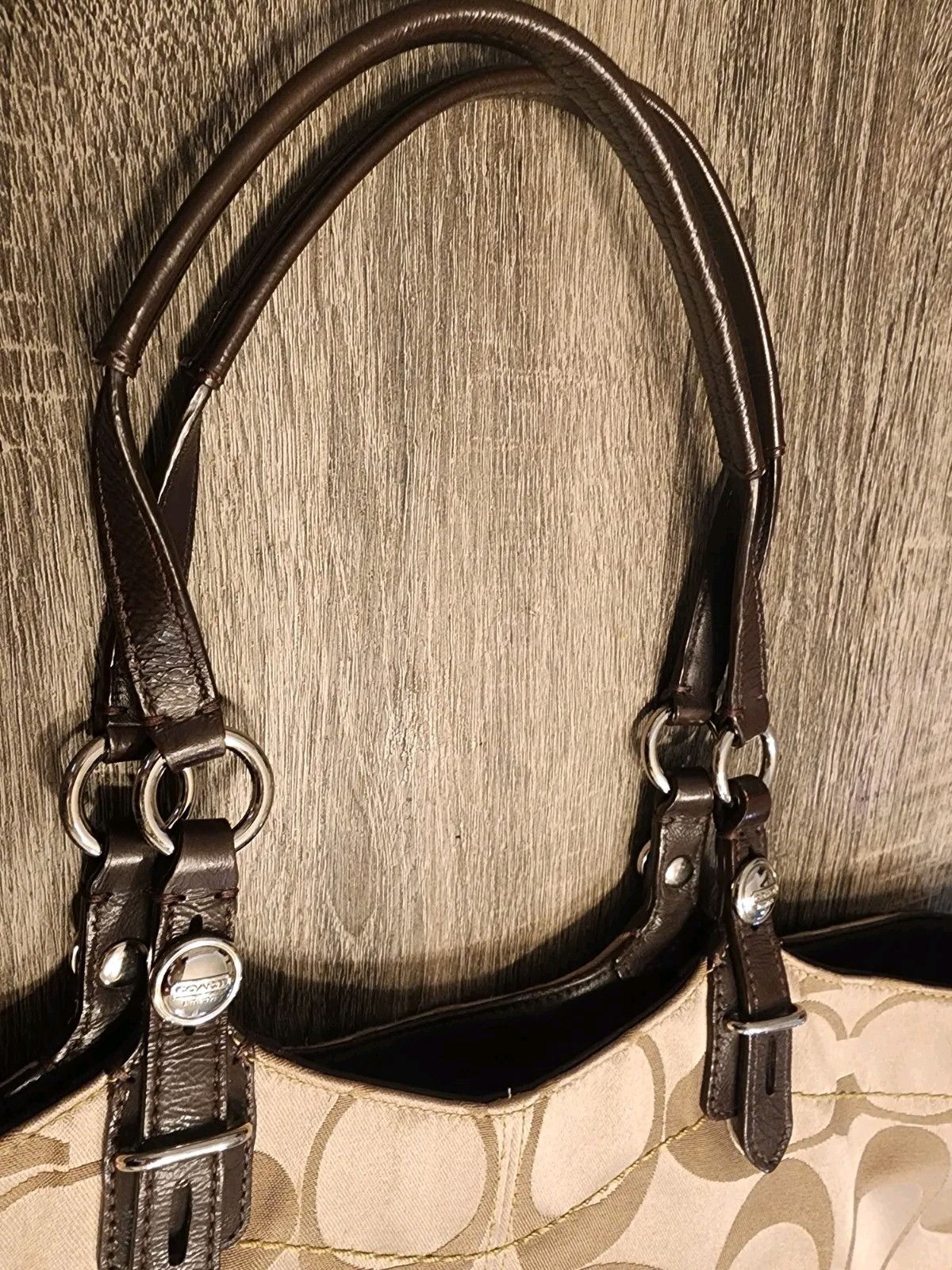 COACH Beige Fabric Tote Bag SIGNATURE - Gem