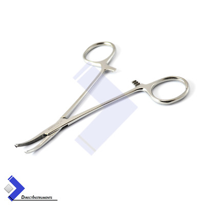 HEMOSTAT MICRO HALSTED KOCHER LOCKING FORCEPS 1x2 CURVED DENTAL ...