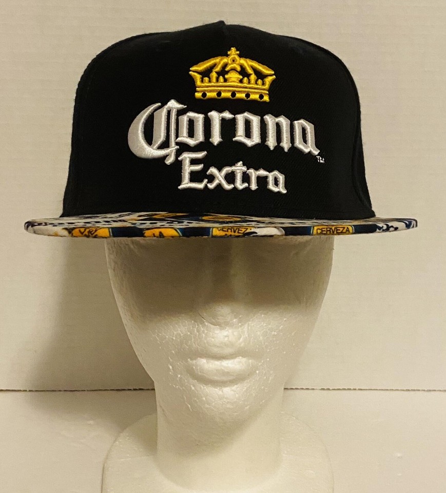 Corona Extra Adjustable Snap Back Hat Large Brim Under Brim Print | eBay