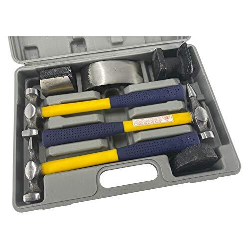7 Pc Auto Body Fender Repair Tool Hammer & Dolly Set Dent Bender ...