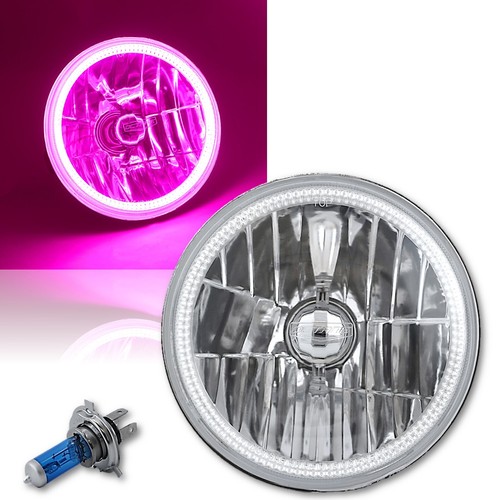 7" Halogen Motorcycle Pink SMD 45-LED Halo H4 Light Bulb Headlight For ...