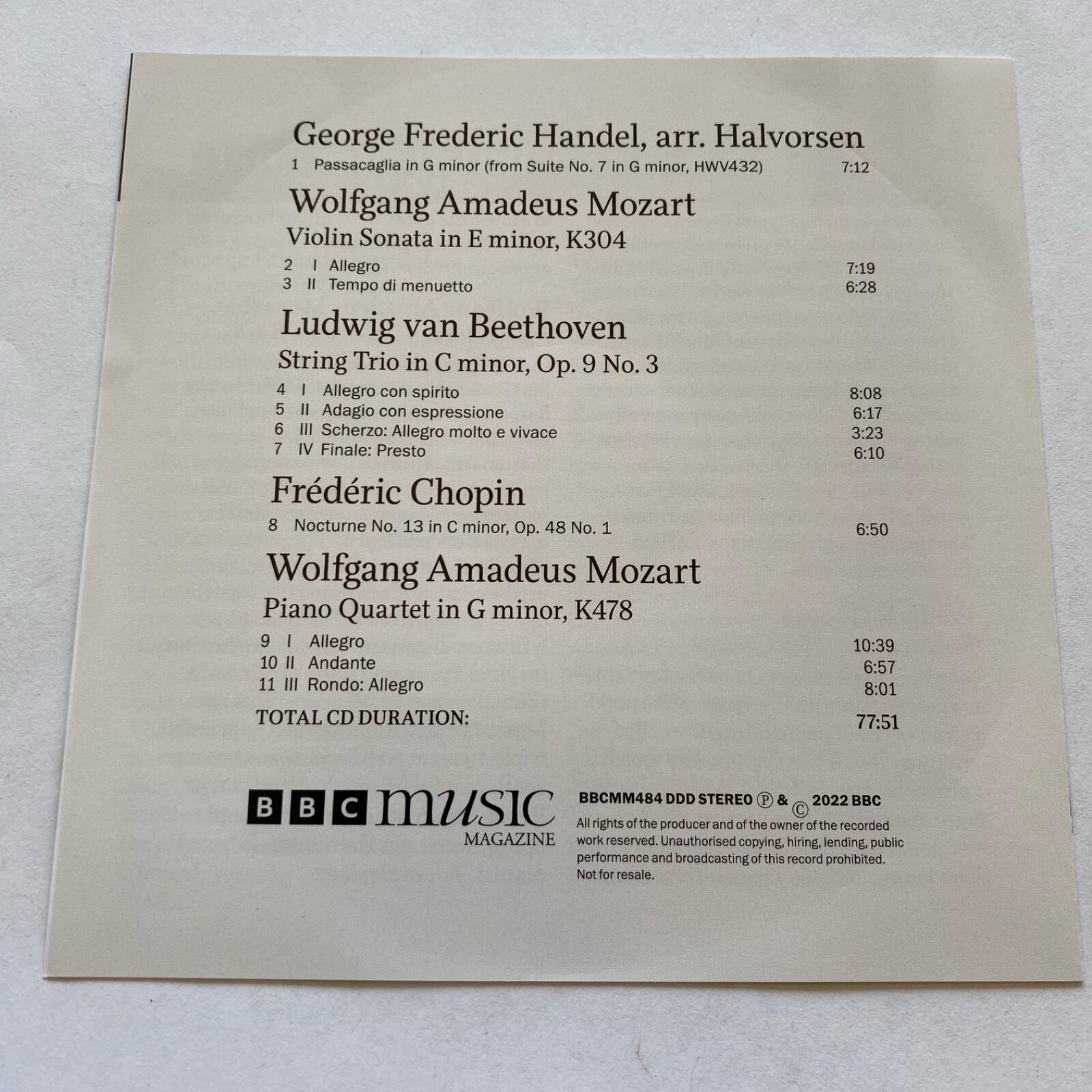 Beethoven String Trio Plus Mozart Chopin Handel CD Dalene Ringstad ...