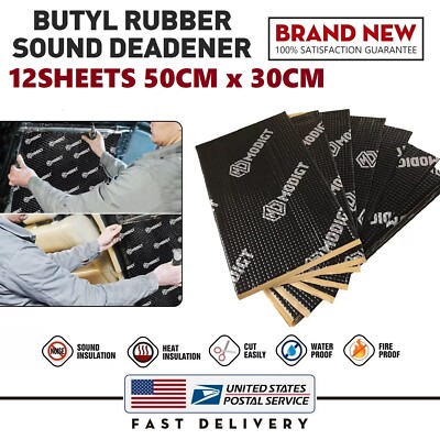 14Pc 2MM Car Van Boot Vibration Noise Proofing Butyl Sound Deadening ...