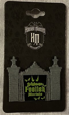 Disney Haunted Mansion Front Gate Pin Welcome Foolish Mortals Boxlunch ...