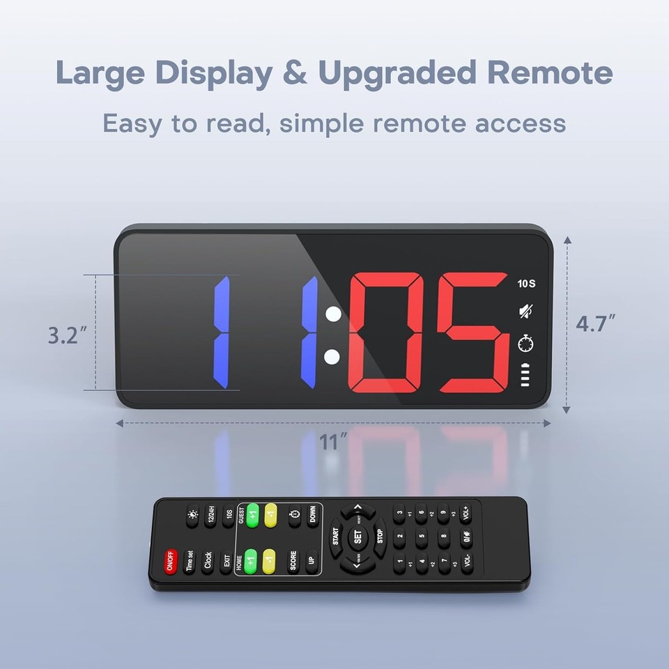 ANJANK 11’’ Large Digital LED Scoreboard Electronic Score Keeper Clock ...