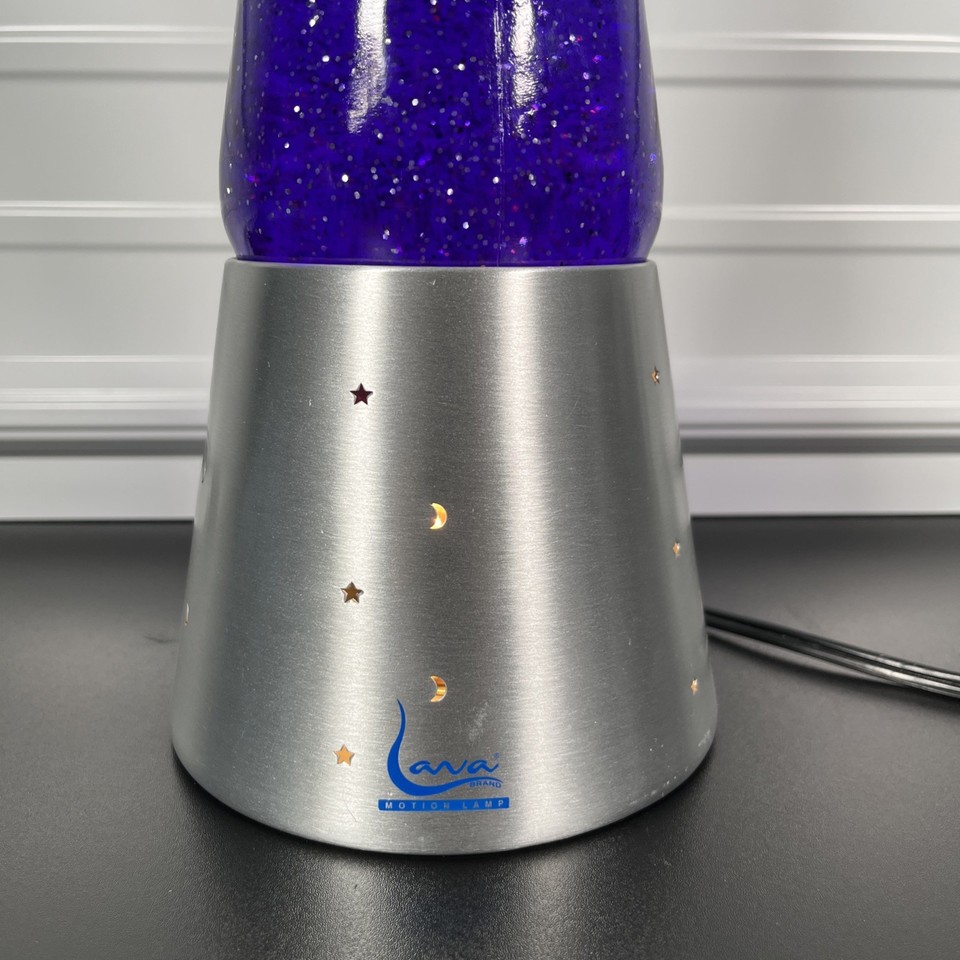 Vintage 90s Lava Lite Motion Glitter Lamp Starlight Base Purple Wizard ...
