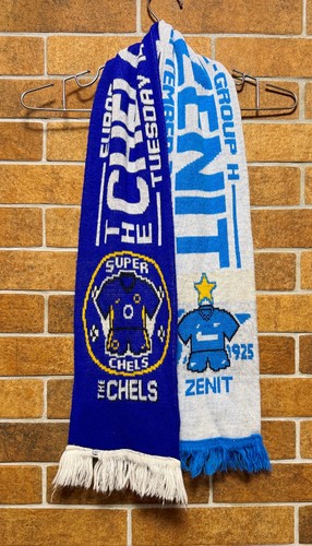 CHELSEA FC VS ZENIT FOOTBALL UCL MATCH DAY 2021 FAN SCARF SCARVES BLUE ...