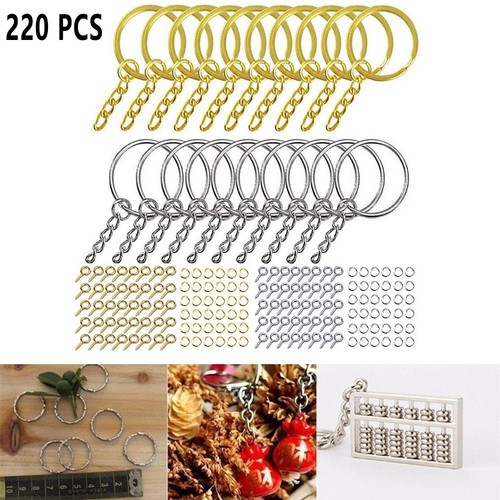 Split Ring Keyfob DIY Key Chains Keyring 220pcs/lot Gold Stainless ...