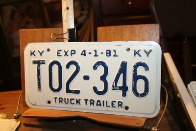 1981 Kentucky License Plate Truck Trailer T02-346 | eBay