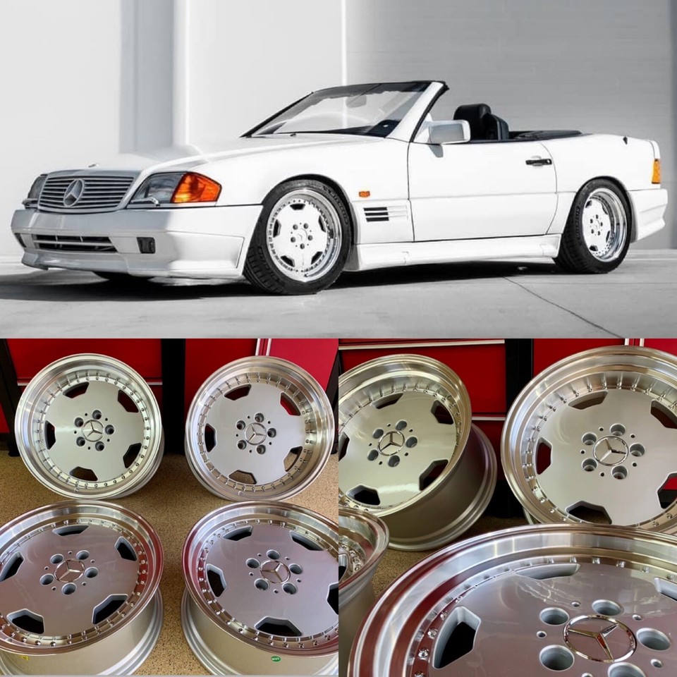 17 INCH MERCEDES RIMS WHEELS DEEP DISH 3PC STYLE SET 4 NEW FITS SL500 ...