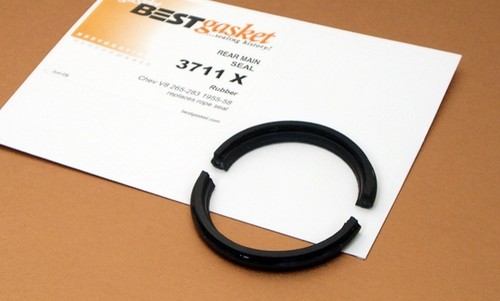 Chevy Chevrolet 265 283 V8 1955-58 RUBBER Rear Main Bearing Seal Set ...