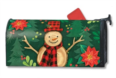 Winter Wooden Snowman Mailwrap Mail Box Wrap magnetic mailbox cover ...