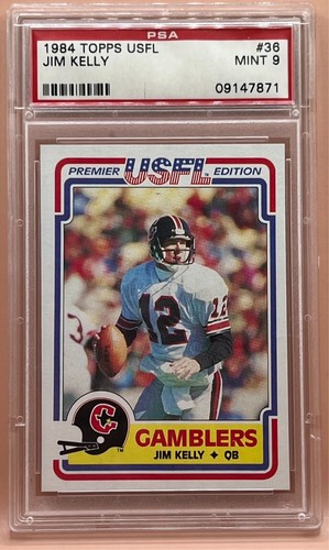 1984 Topps USFL Jim Kelly #36 Rookie Mint PSA 9 Houston Gamblers Bills ...