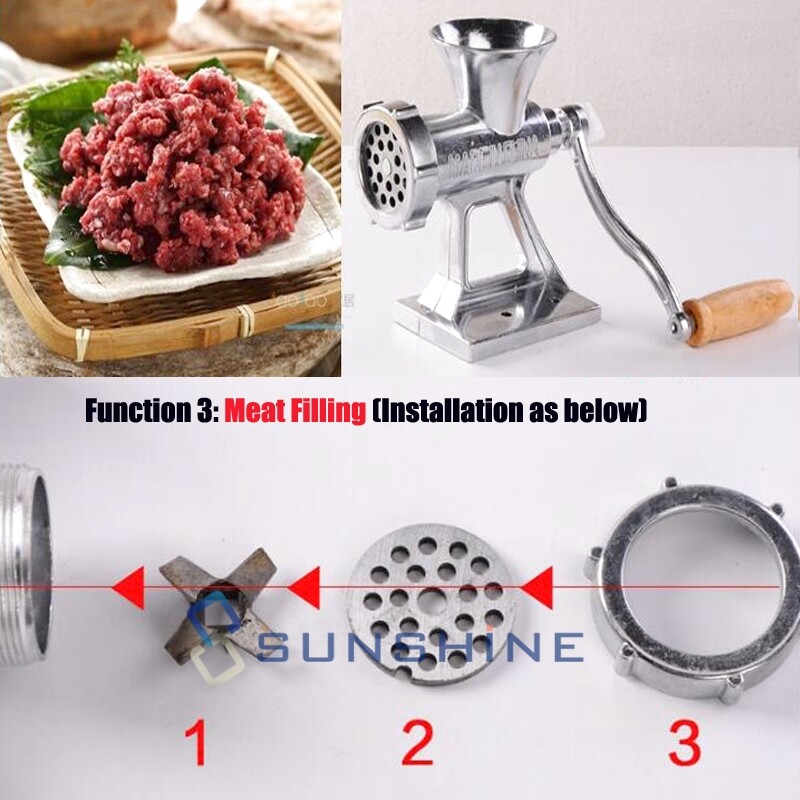Heavy Duty Table Top Meat Grinder Hand Crank Mincer Sausa Filler Food ...