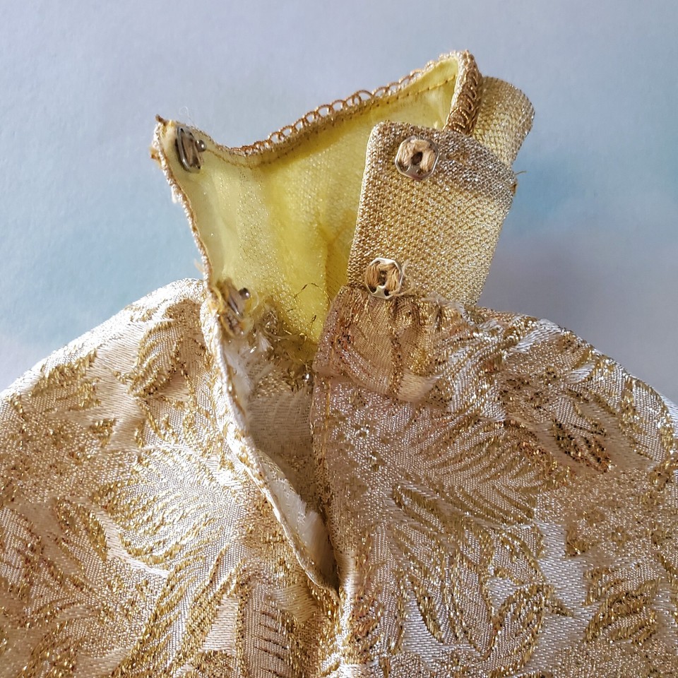 Vintage 1960s BARBIE SIZE PREMIER TOGS #786 GOLD BROCADE GOWN DRESS ...