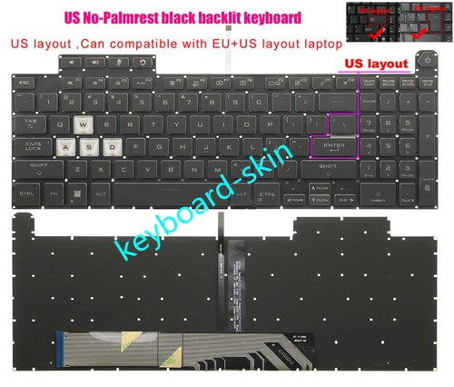 US backlit keyboard For Asus F15 A15 F17 A17 FX507Z FA507R FX517Z ...