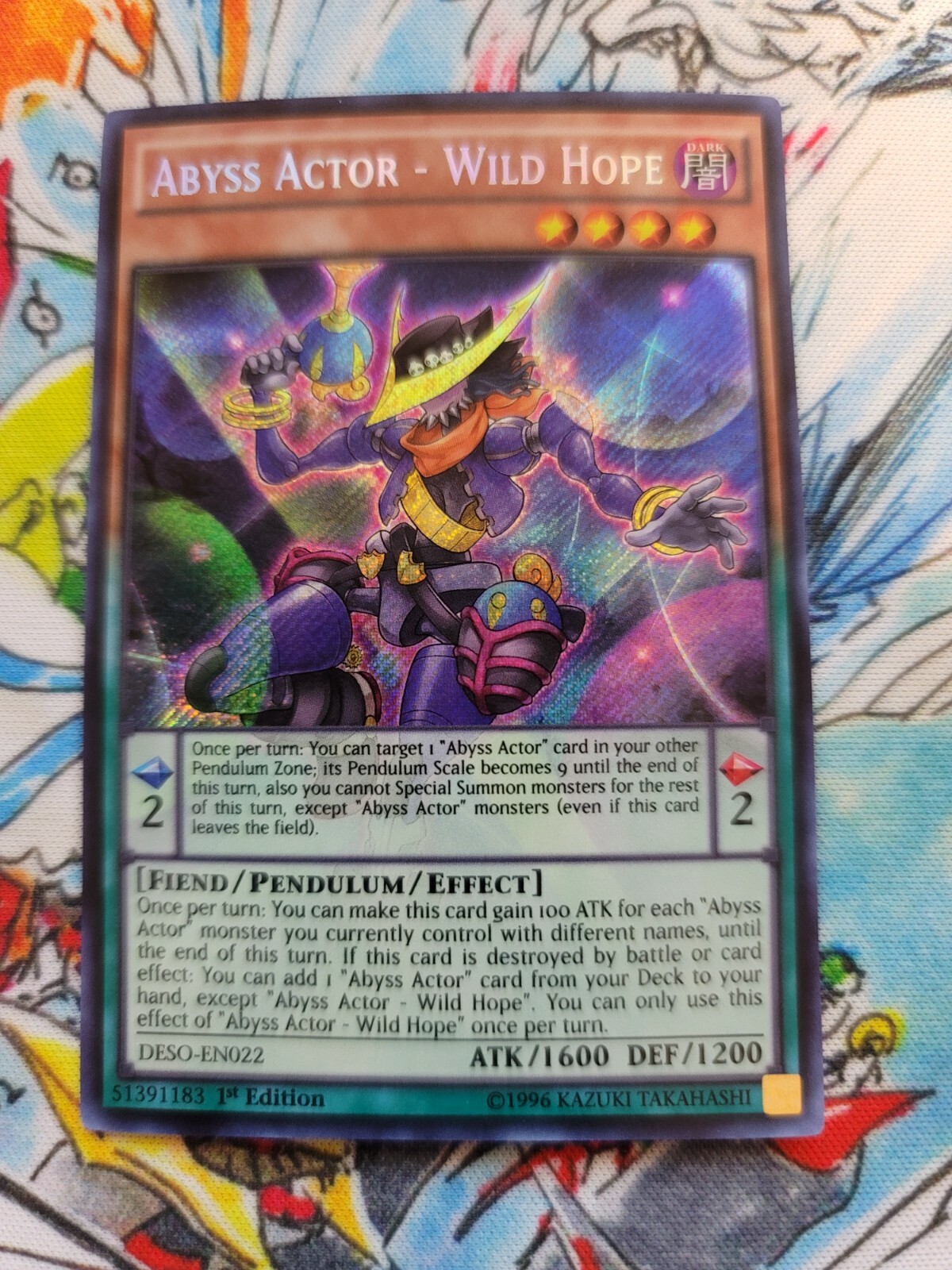 YuGioh Abyss Actor - Wild Hope NM (1st Ed.) DESO-EN022 Secret Rare Card ...