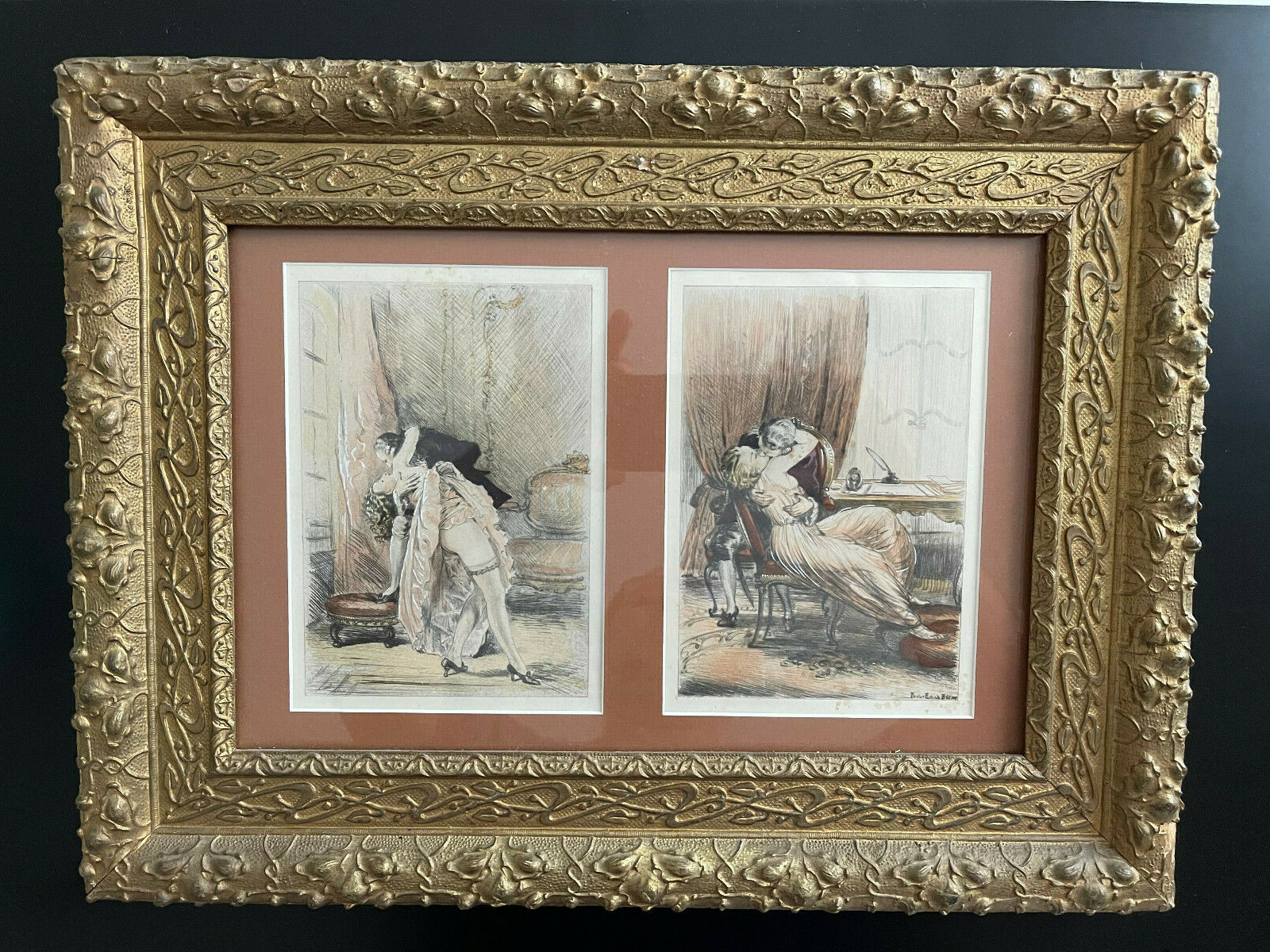 Paul Emile Bécat curiosa Le baiser rare eaux fortes signées superbe ...