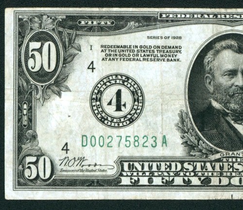 $50 1928 (( Cleveland )) Federal Reserve Note ** PAPER CURRENCY ...